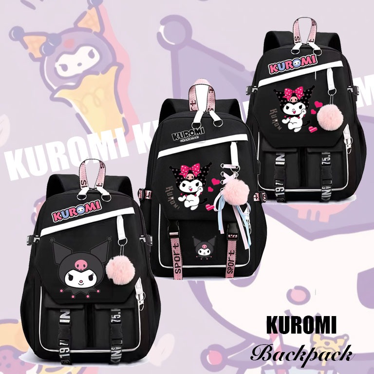 YB2 Sanrio Kuromi Backpack for Women Men Student Large Capacity Breathable Fashion Personality ...