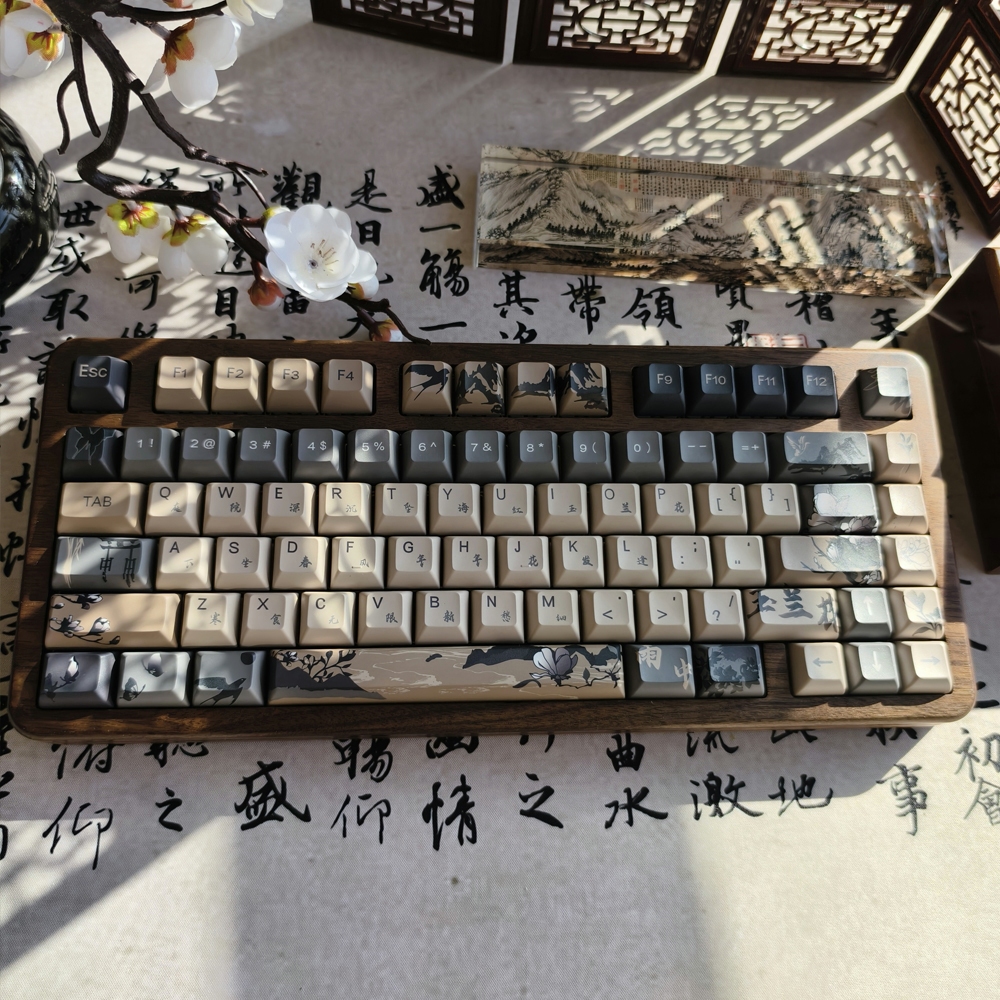 142 Keys Magnolia Flower Keycaps Set Cherry Profille Keycap KCA Keycap ...