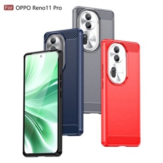 OPPO Reno11 Pro 5G Case Shockproof Armor Carbon fiber Silicone TPU Soft ...