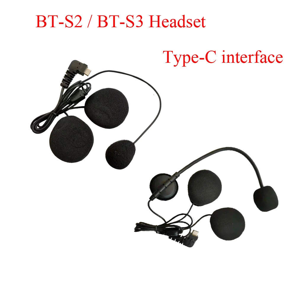 Type-C Microphone Speaker Headset For BT-S2 BT-S3 Motorcycle Intercom ...