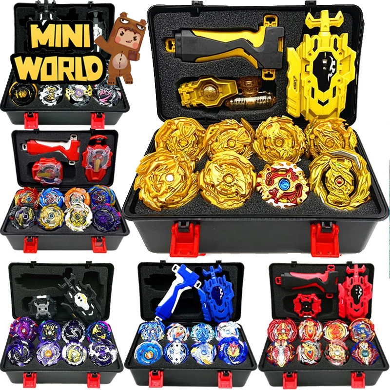 MINI WORLD Gold 8pcs Metal Beyblade Toolbox Set Beyblade Burst Set with ...