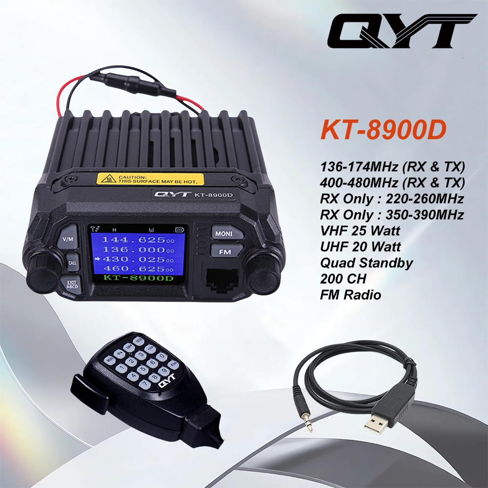 QYT Base Radio Quad Display KT-8900D Dual Band 25W VHF/UHF 136-174/400 ...