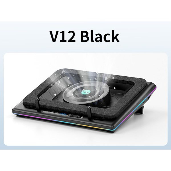 Llano V12 Powerful Turbo-Fan (2800 RPM) RGB Laptop Cooler with ...