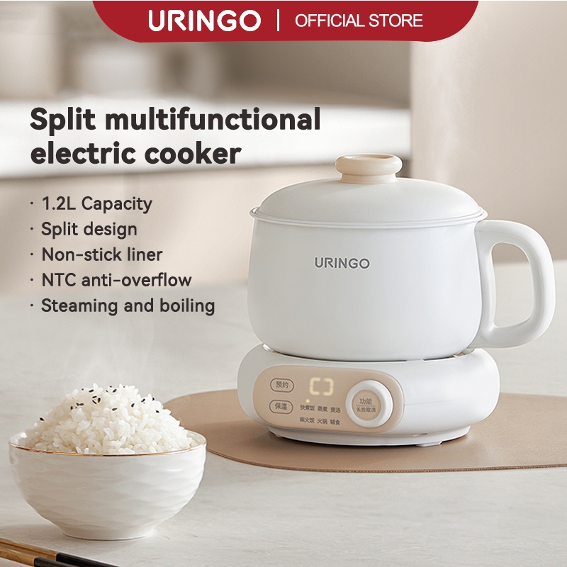 URINGO Electric Multi-Cooker Split Type Hot Pot Cooking Household Student Dormitory Frying Pan(1 ...