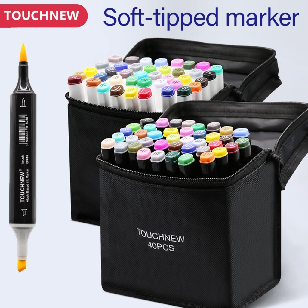 Soft Tip Marker Double-Headed Oily Full Set TOUCHNEW 6th Generation 60 ...