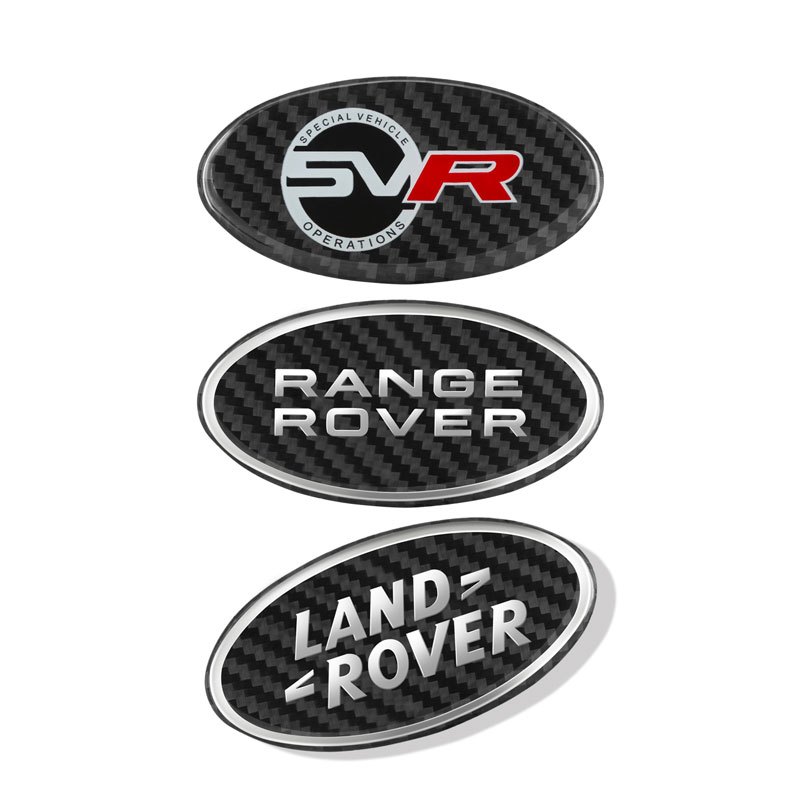 Black Carbon Fiber Color Ellipse Car Emblem for SVR Range Rover Trunk ...