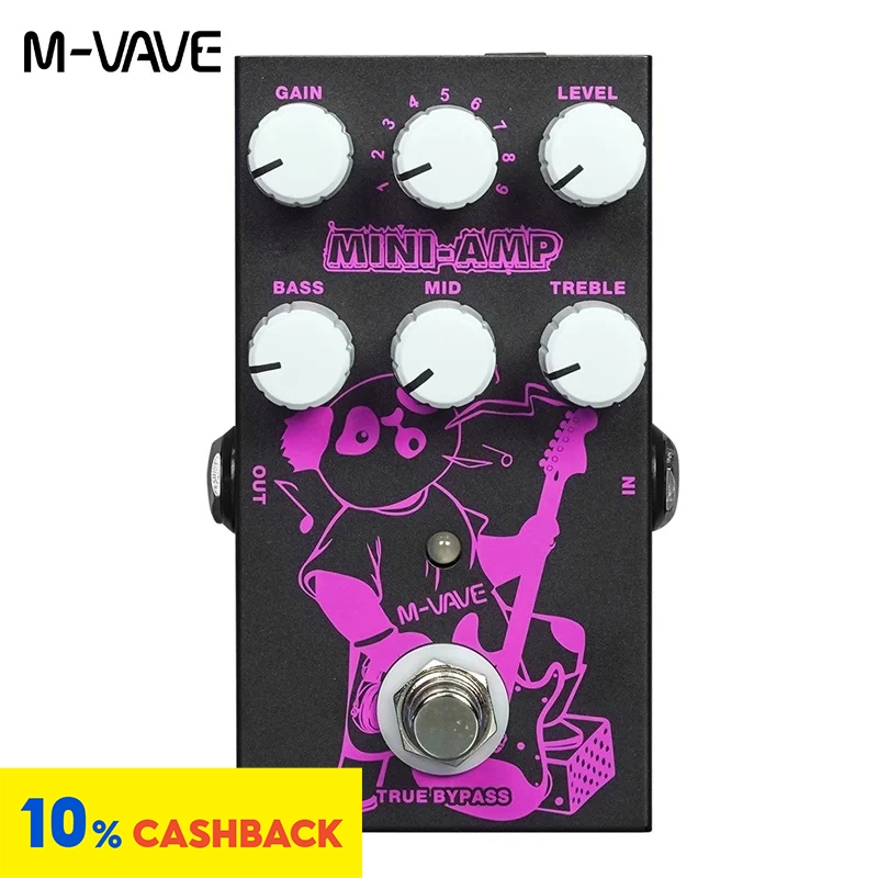 ⭐M-VAVE MINI-AMP Pre-amp Simulation Effect Pedal 9 Classic Amp Effects ...