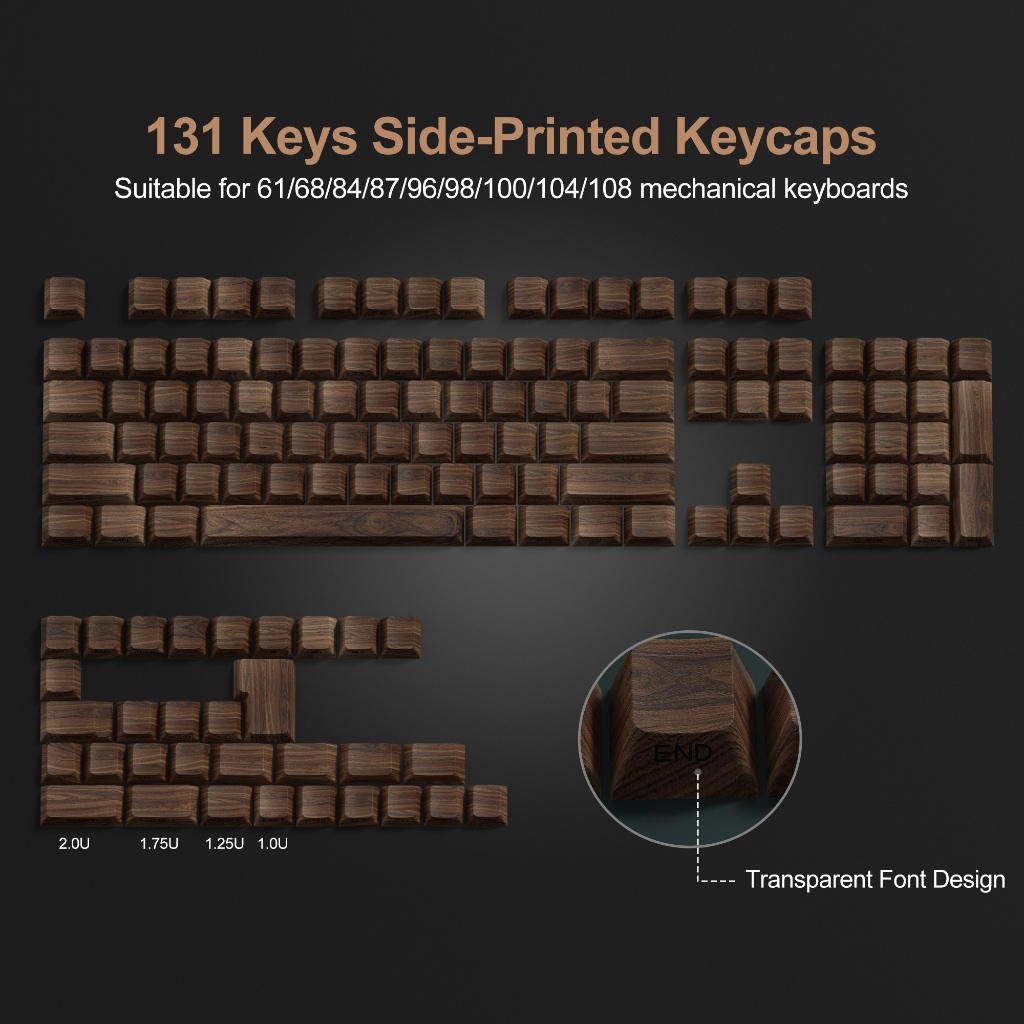 WOMIER 130 Keys Blue Lake Side Print PBT Keycap Backlit RGB Cherry ...