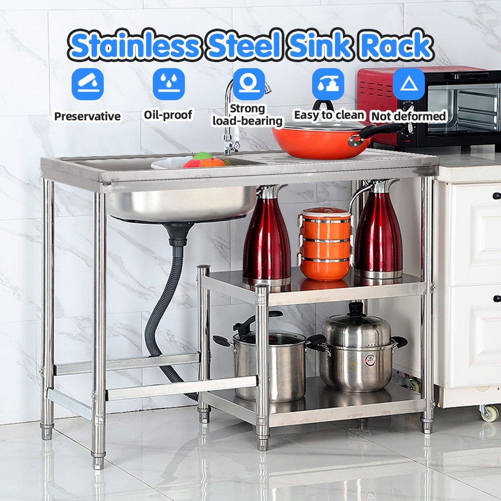 【Ready Stock】Sinki Dapur Upgrade 100cm Sinki 304 Stainless Steel Sink ...
