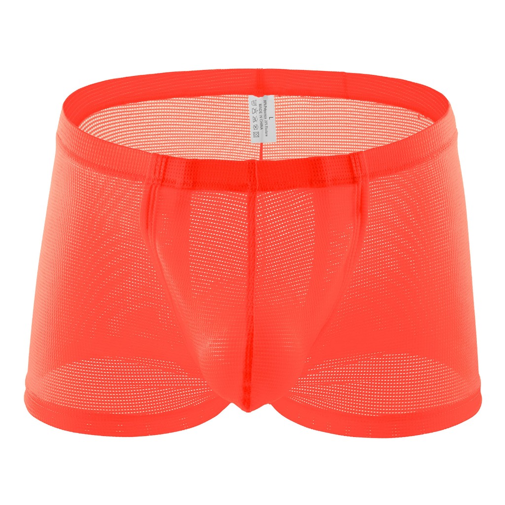 Raya 2024 Men Underwear Mesh Side Open Crotch Trunks Transparent Boxers ...