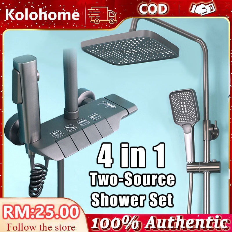 Shower Set 4 In 1 Sus 304 Shower Faucet Set Hot Cold Piano Button ...