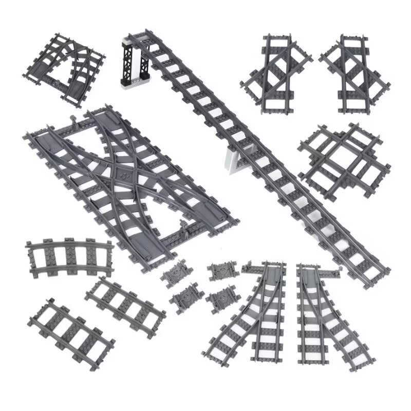 Diy Small Particle City Train Track Building Block Accessories High ...
