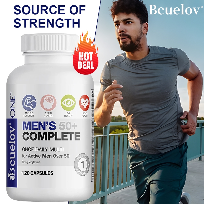 Bcuelov Men's 50+ Multivitamin and Mineral Supplement, Daily Workout ...