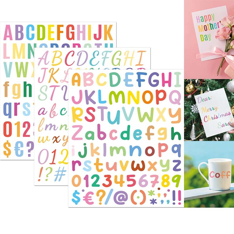 Letter Stickers, DIY Alphabet Sticker Big, Colorful Number Sticker ...
