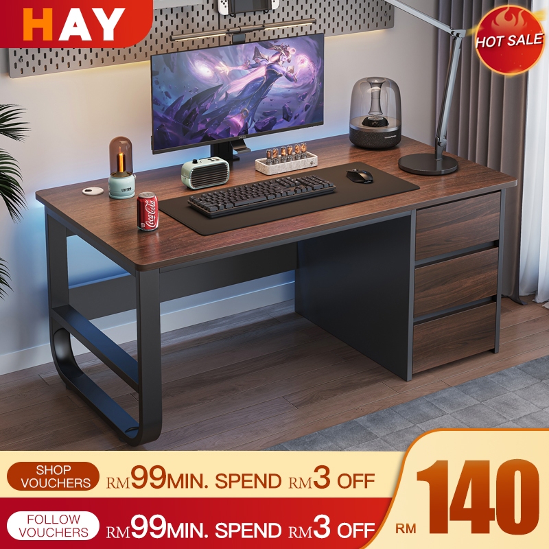 Gaming Table Meja Gaming Multifunction Computer Table With Drawer 120/140/160CM Meja Komputer ...