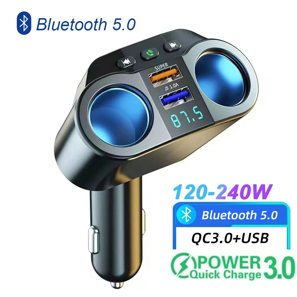 12V/24V QC3.0 Fast Car Charger Adapter 2 Socket car charger Splitter ...