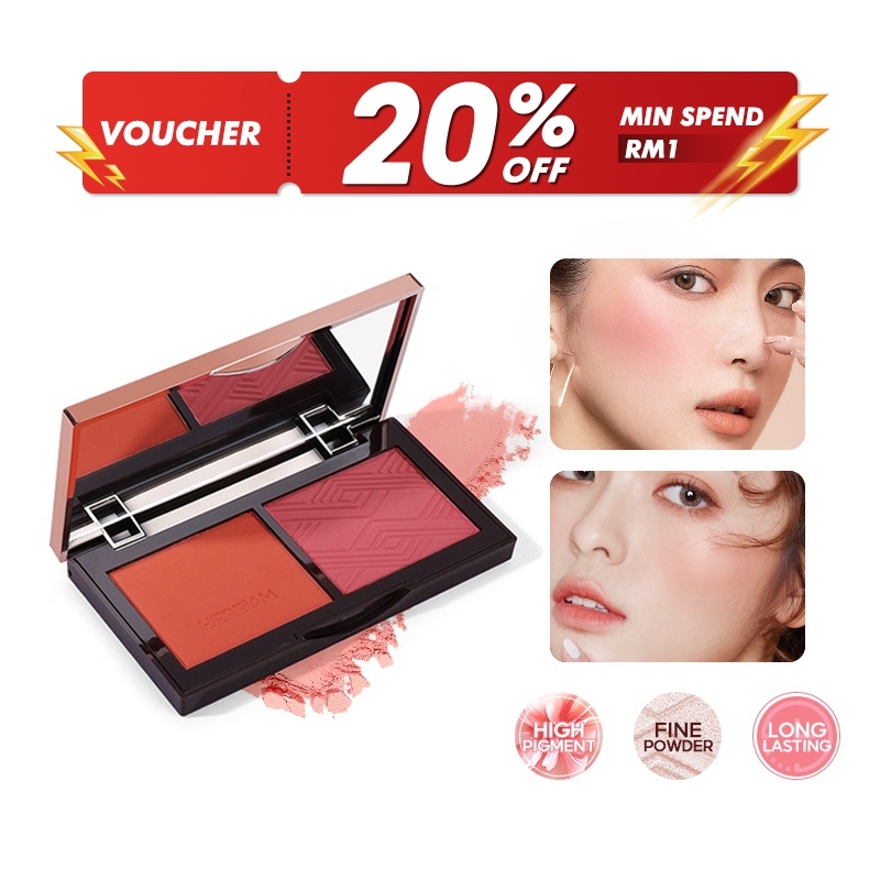 HEREIAM 4 Type Long Lasting Blush High Pigment High Light Multiple Uses ...