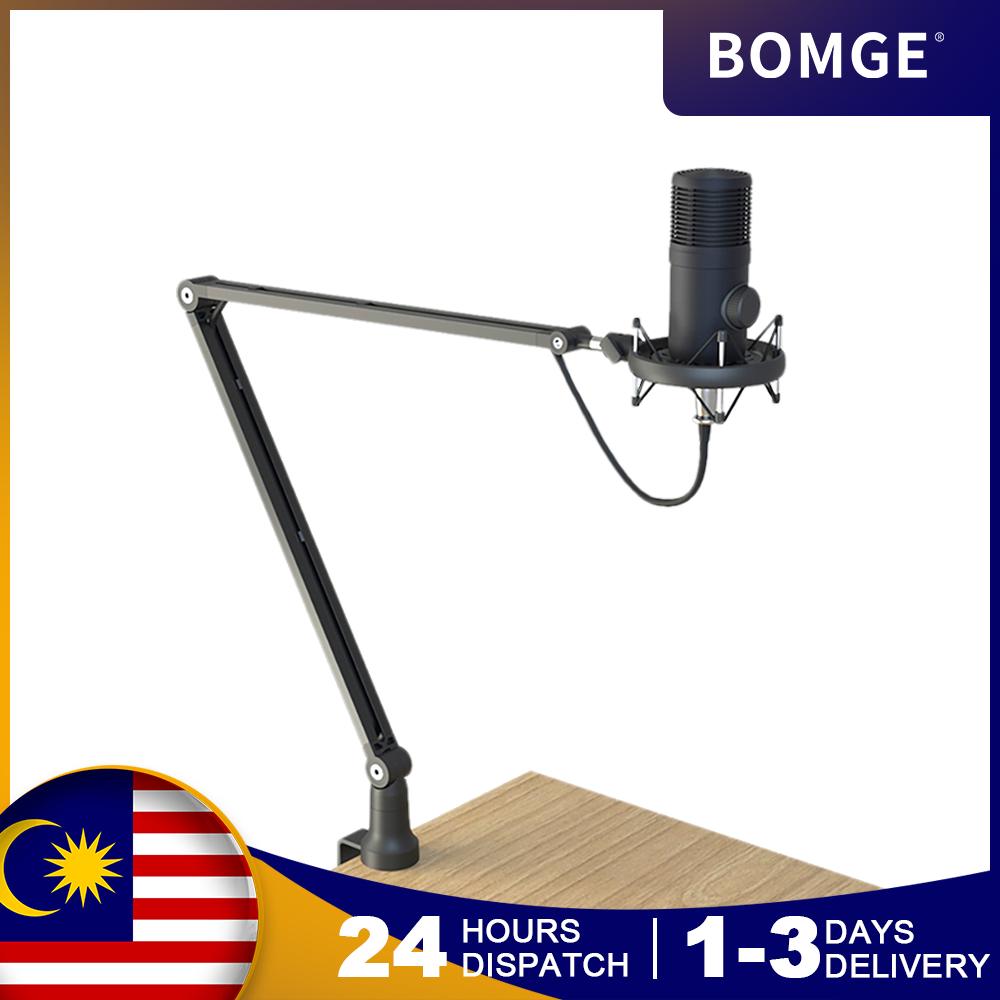 BOMGE Microphone boom arm with table mount, 360° swivel, adjustable for ...