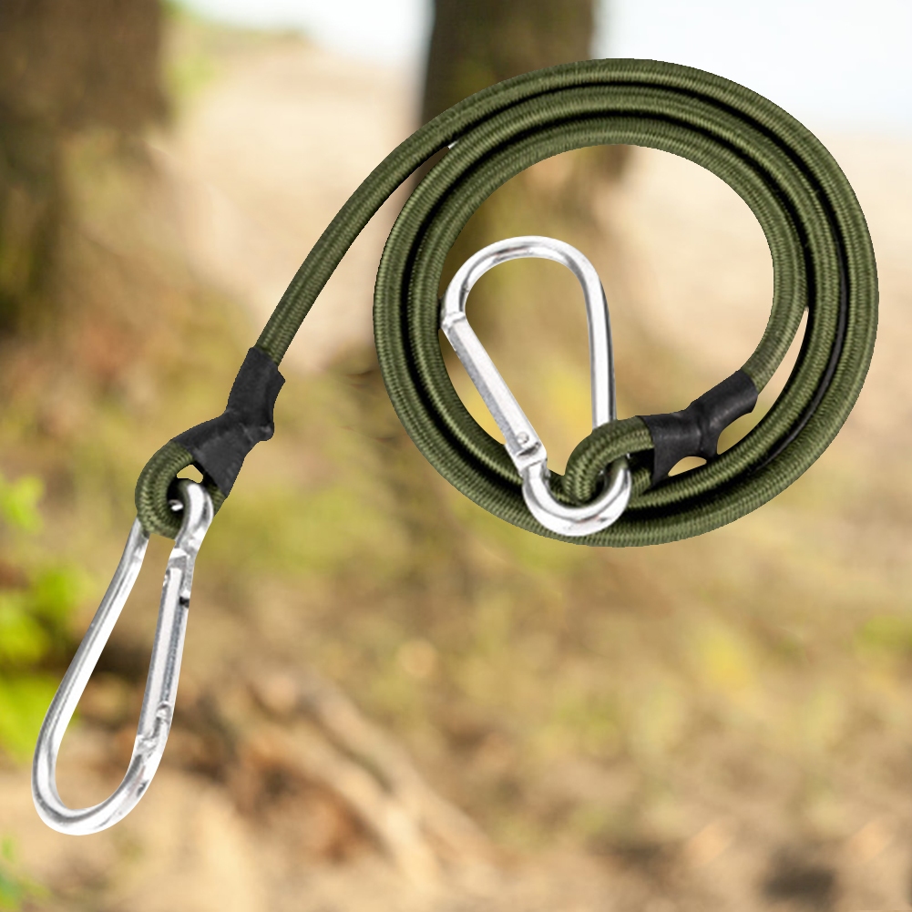 90cm Outdoor Carabiner Elastic Rope Tent Rope Double Hook Camper ...
