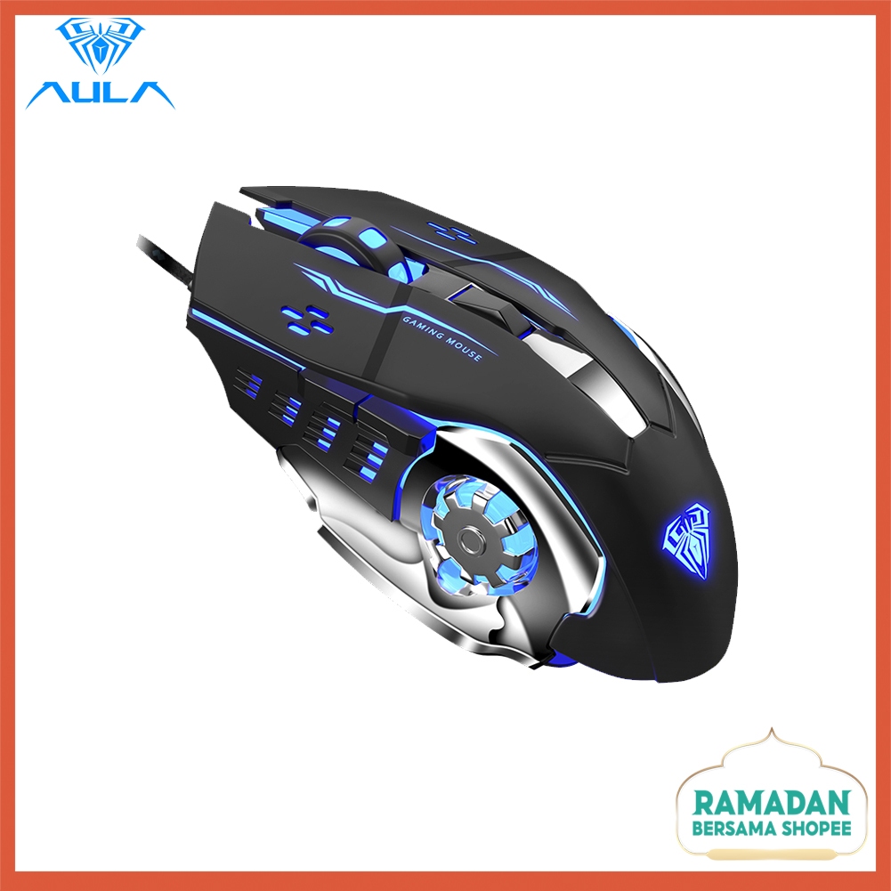 AULA S20 Gaming Mouse Marco Programmable Cool Lighting USB Optical ...