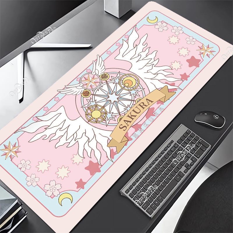 Pink 900x400mm Cardcaptor Sakura Large Deskmat Kero Washable Pink Magic ...