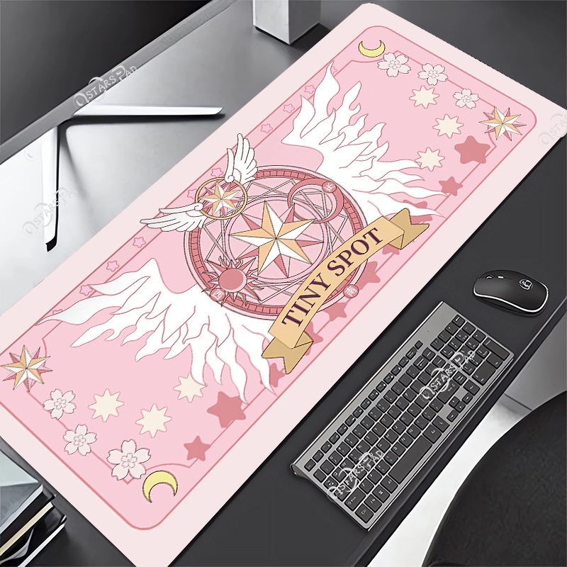 Pink 900x400mm Cardcaptor Sakura Large Deskmat Kero Washable Pink Magic ...