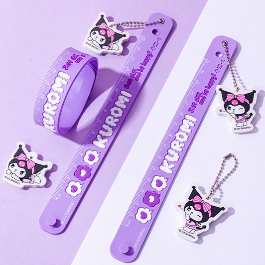 Cute Sanrio Kuromi Creative Bracelet Tape measure eraser set Kuromi ...
