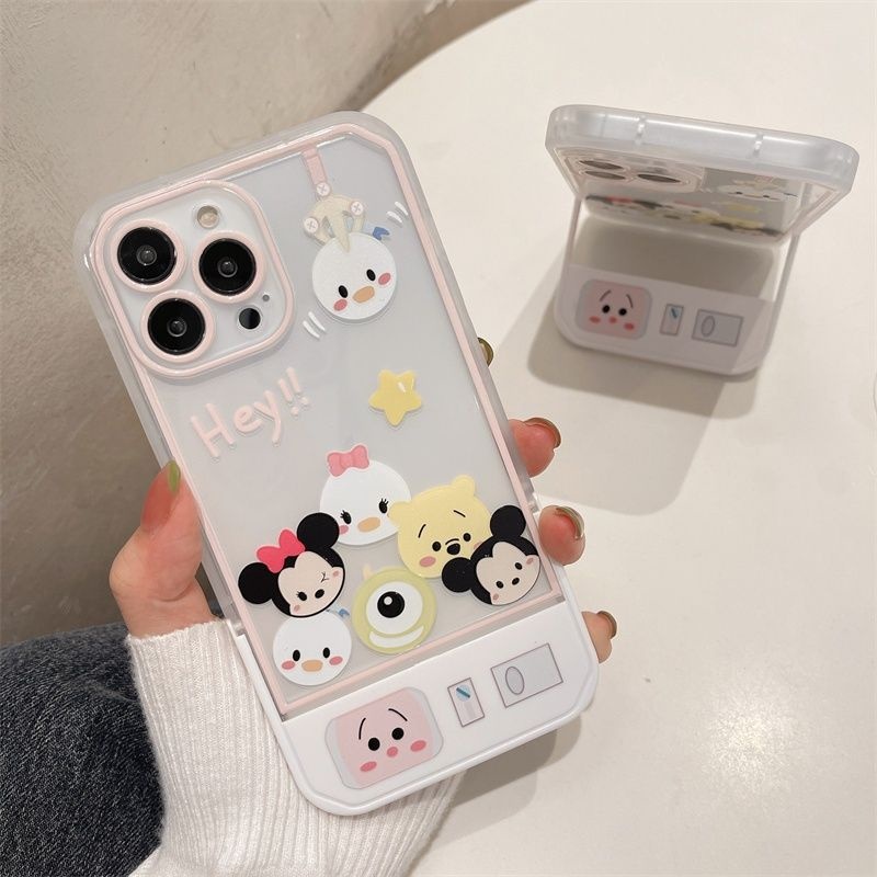 Glitter Disney cartoon cute Invisible Bracket For oppo A57 A77 A77S ...