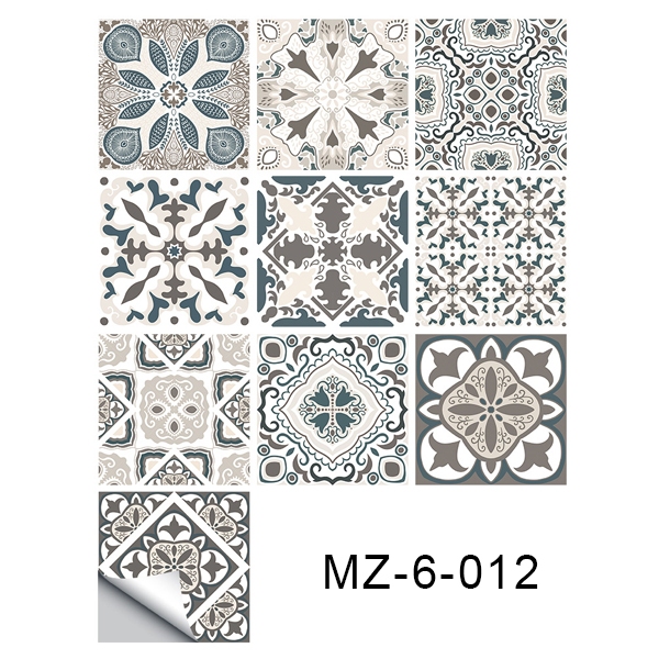 30Pcs Grey floral tile pattern frosted floor tiles bedroom bathroom ...
