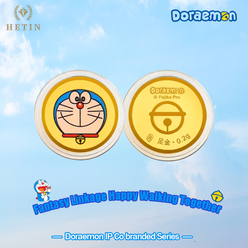 【HETIN】Doraemon Gold Coin Red Packets (0.2g) 24K/999 Pure Gold ...