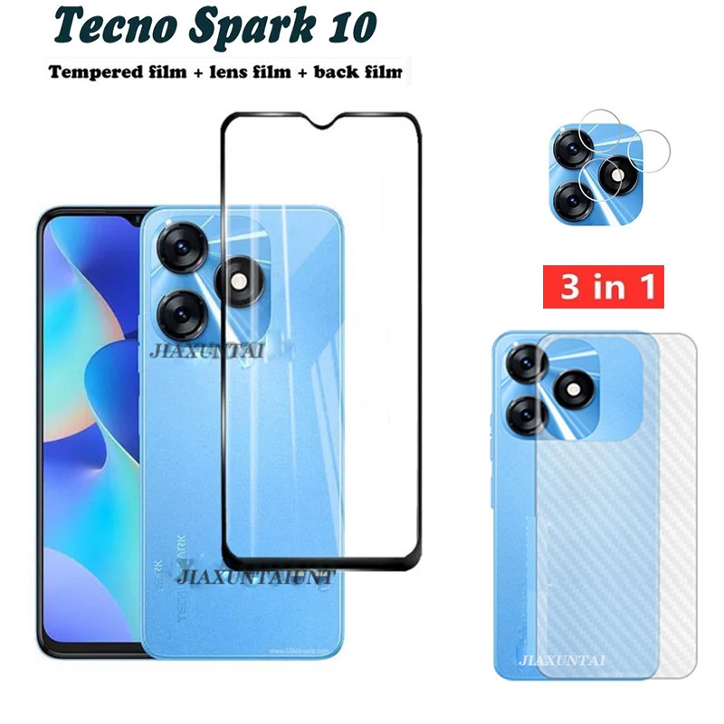 3in1 Tecno Spark 10 Tempered Glass Tecno Spark 10C 10 Pro Tecno Spark GO 2024 Spark GO 2023 ...