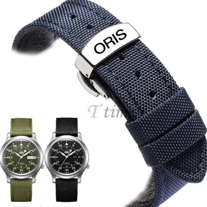 18/19/20/21/22/23/24mm Nylon Watch band for Oris Genuine Leather Strap ...