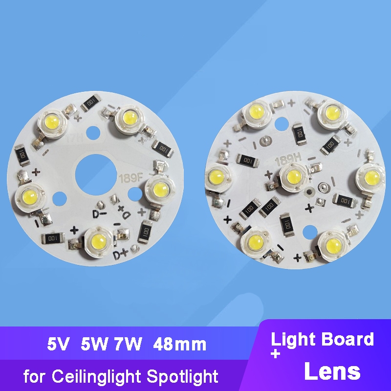 Led Chip 5V 69mm 5W 7W Lamp Light Board Bulb Round Light Source with ...