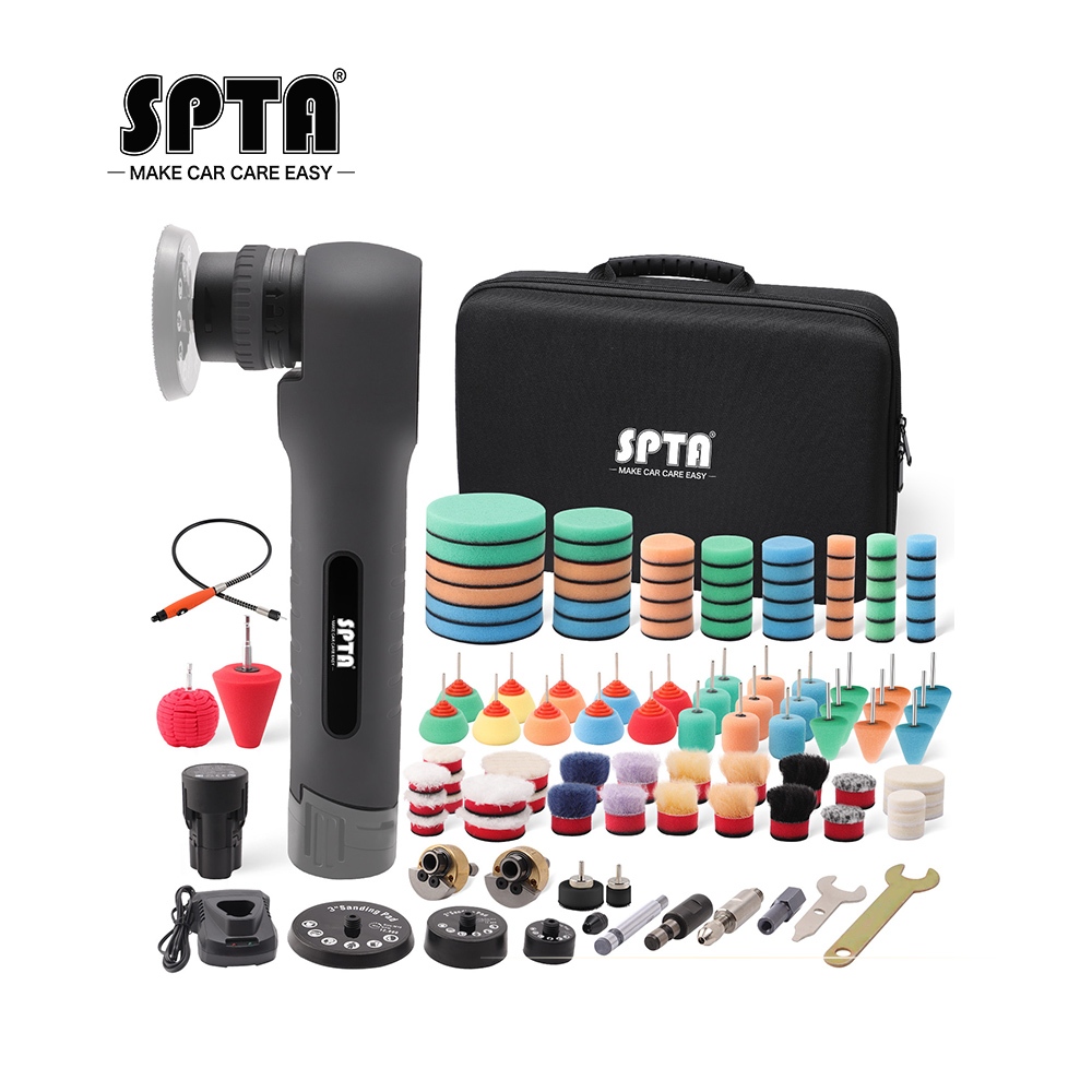 SPTA 12V Mini Cordless Car Polisher Wireless Polishing Machine With ...