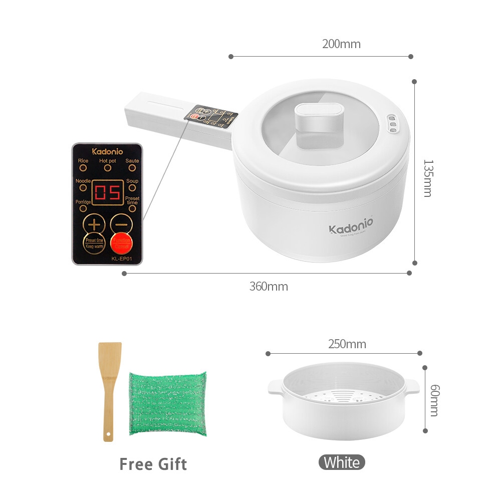 【FREE GIFT】KADONIO 電煮鍋 Multifunction Electric Smart Cooking Pot Multi Cooker with Steamer Rice ...