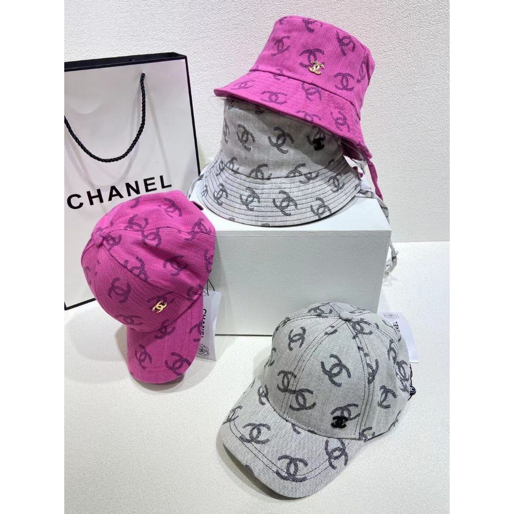 Cc Denim Bucket Hat Baseball Cap Super Cute Big Head All-Match Anti ...