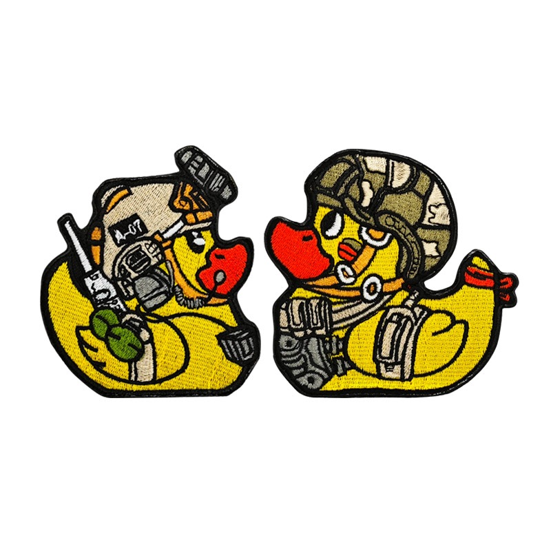 Tactical Little Yellow Duck Embroidery Patch Velcro Hook Loop Morale ...