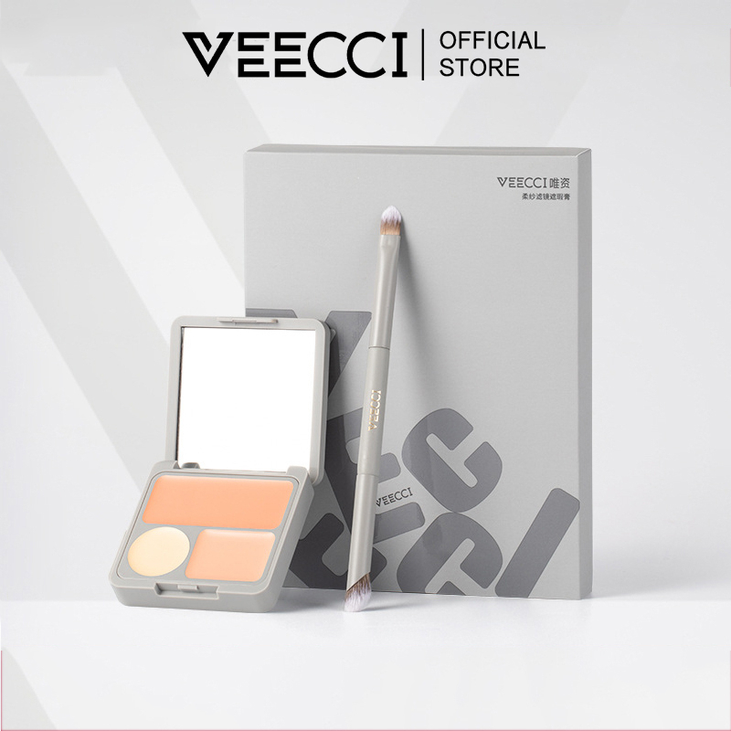 VEECCI Liquid Foundation Concealer Palette Cover All Perfect Long Lasting with Brush 唯资三色粉底遮瑕膏液 ...
