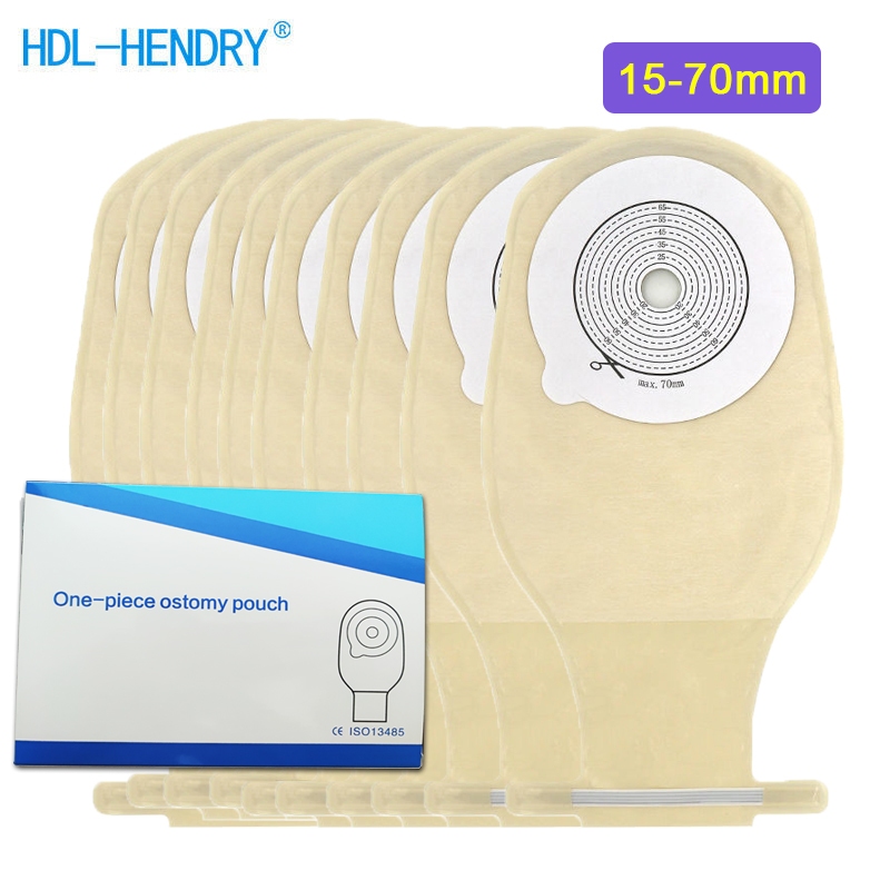 HDR 10 Pcs ostomy Bags 70mm with Clips Carbon Filter Single Side Non ...