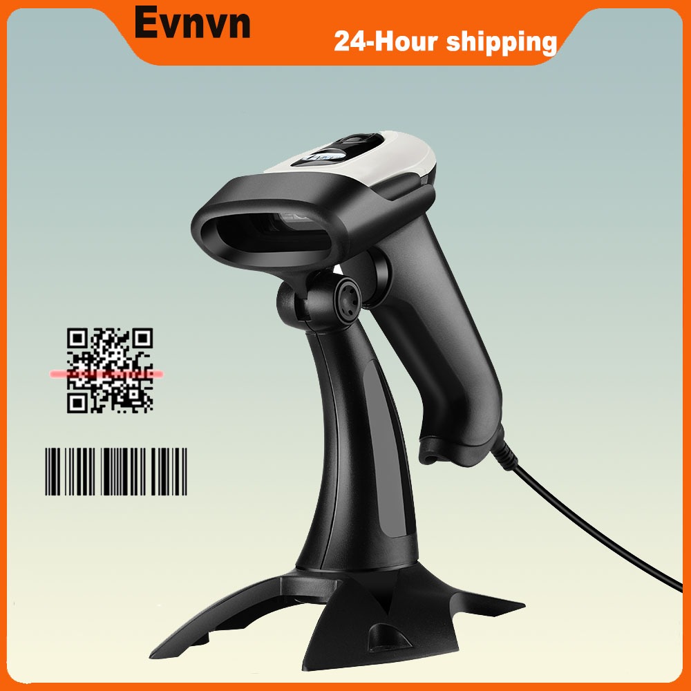 Malaysia Stock)Evnvn USB Wired 2D Barcode Scanner with Adjustable Stand ...
