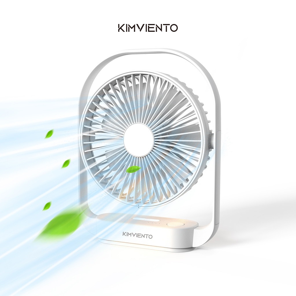 Kimviento 4000mAh USB Kipas Portable Fan with LED Light Rechargeable ...