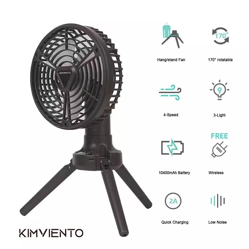 Kimviento 10400mah Camping Fan with Light Auto Rotate Ceiling Fan ...