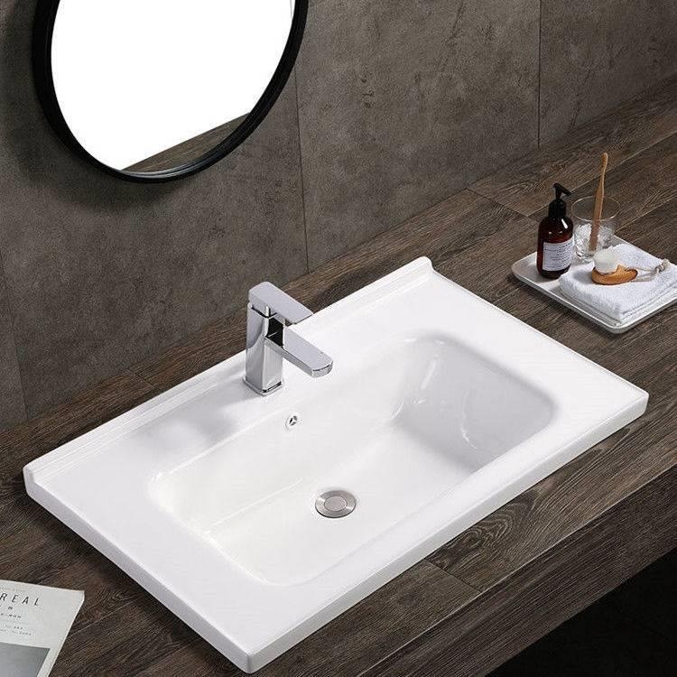 40 50 60 70 80CM Premium Bathroom Rectangle White Ceramic Countertop ...