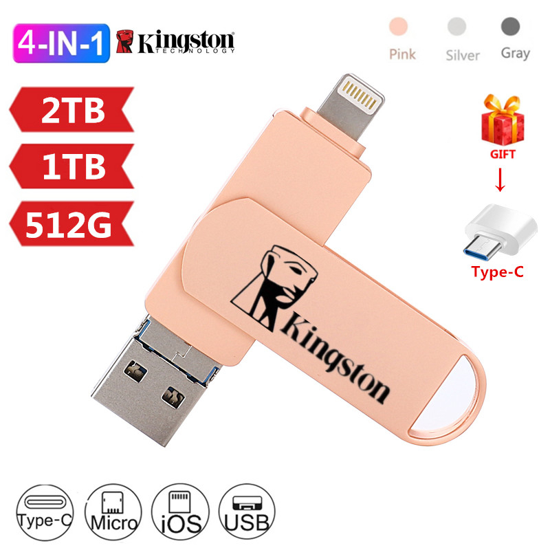 4in1 2TB 1TB USB3.0 4GB OTG flash drive metal waterproof high-speed ...