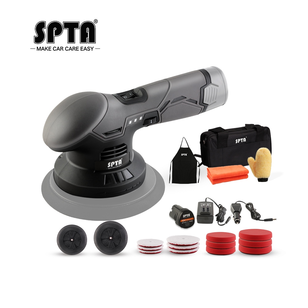 SPTA Cordless Buffer DA Polisher with 2 2.0Ah Battery Variable Speed ...