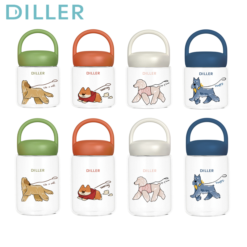 Diller Glass Bottle with Handle Borosilicate Glass Juice Cup 280/420ml 399MLH586 | Shopee Malaysia