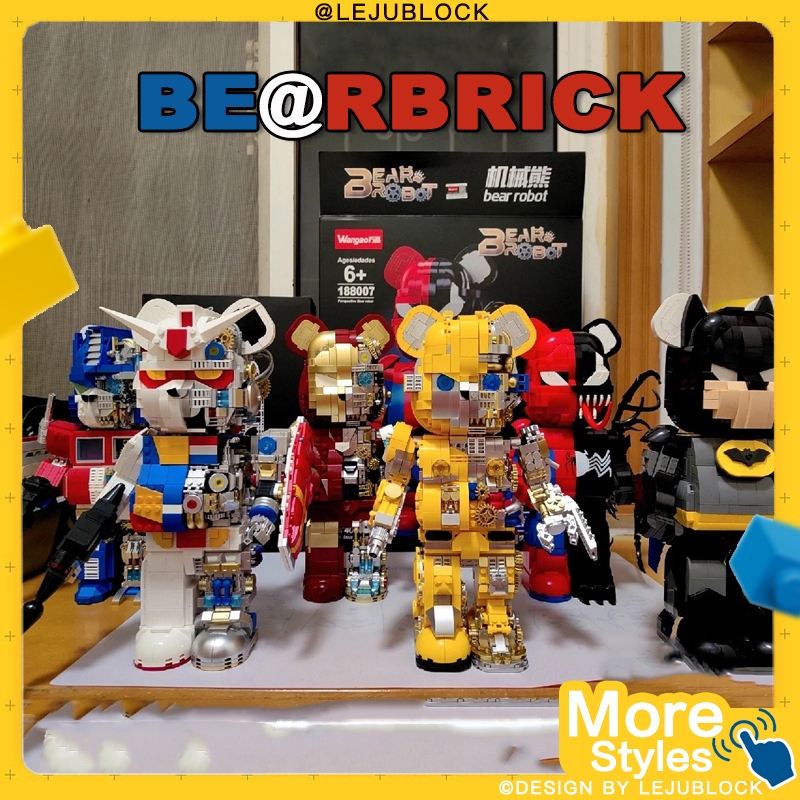 【LEJUBLOCK】bearbrick building blocks mickey Lucky Cat Iron Man Astroboy ...