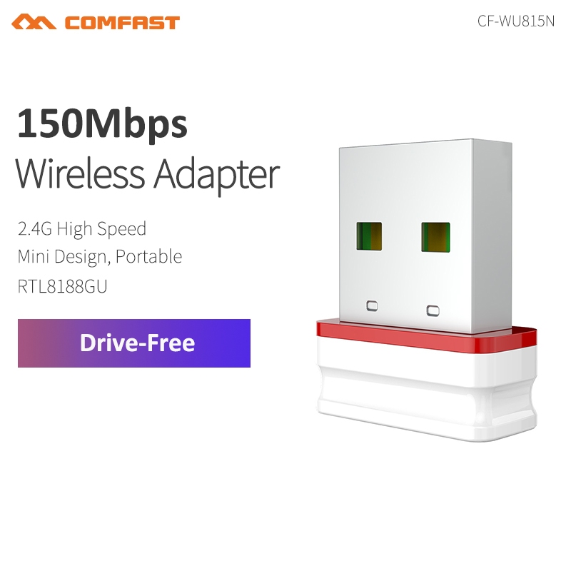 Comfast 150Mbps Mini USB WiFi Adapter for PC USB2.0 Dongle 2dbi Antenna ...