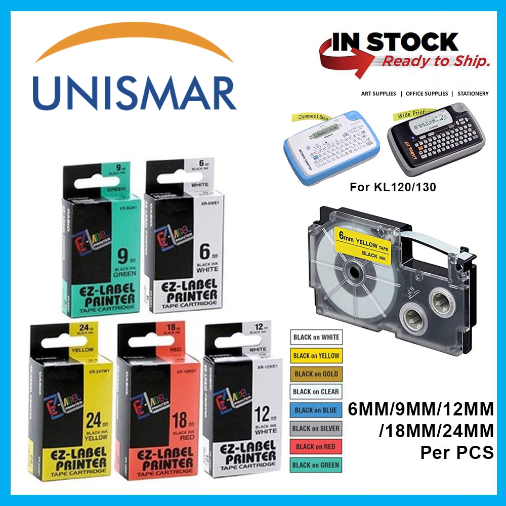 【Ready Stock】6/9/12/18/24mm Refill Ribbon Compatible Casio Label Tape ...