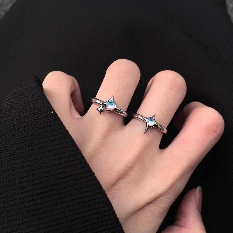 Starlight Ring Fashion Men's and Women's Trend Retro Opening Adjustable ...